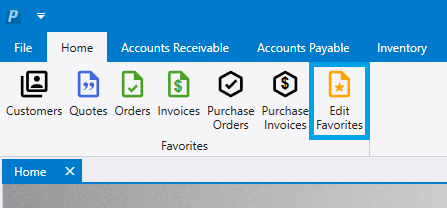 Favorite Tabs – Paradigm ERP by Paragon – Documentation