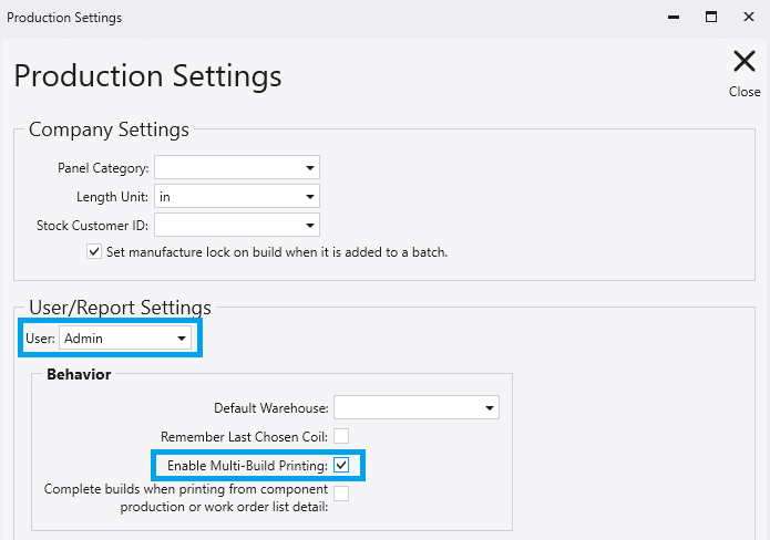 Production Multi-Build Printing – Paradigm ERP by Paragon – Documentation