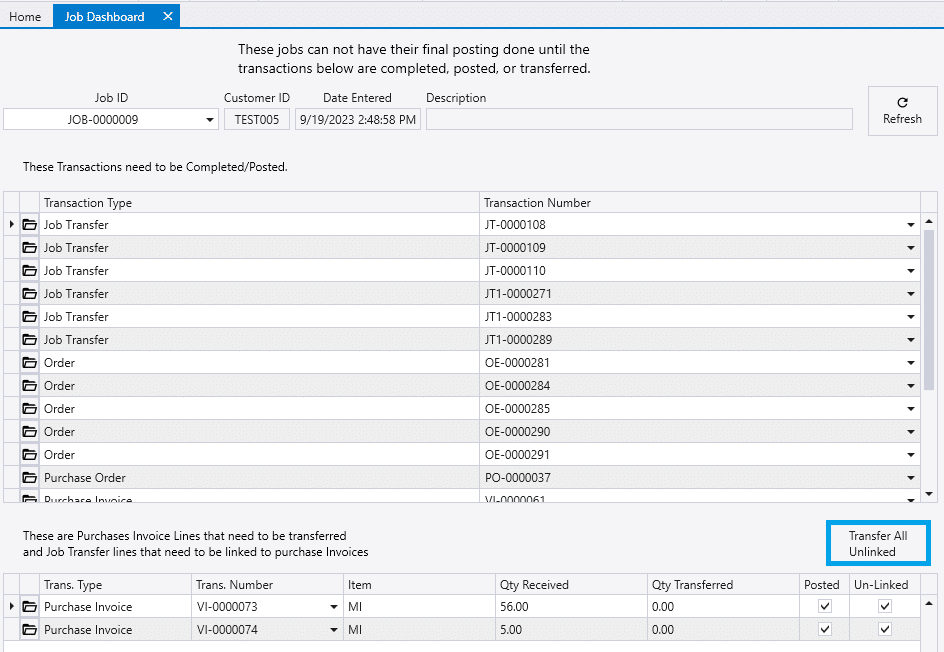 Job Dashboard – Paradigm ERP by Paragon – Documentation