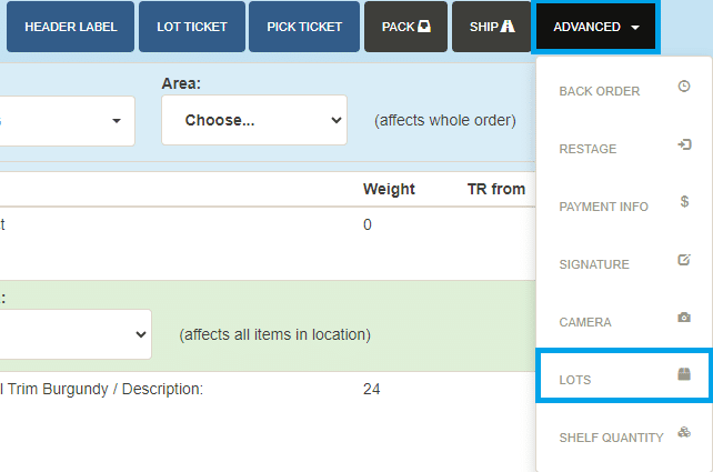 Fulfillment Pro: Lots – Paradigm ERP by Paragon – Documentation