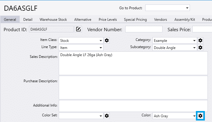 Inventory Color List – Paradigm ERP by Paragon – Documentation