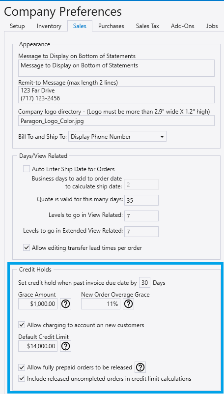Customer Credit Holds – Paradigm ERP by Paragon – Documentation