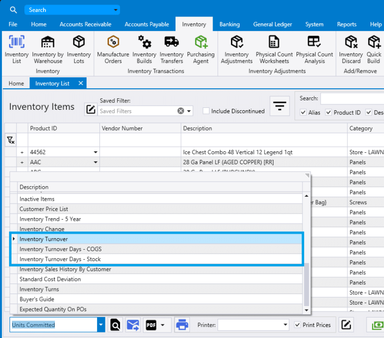 Inventory Turnover – Paradigm ERP by Paragon – Documentation