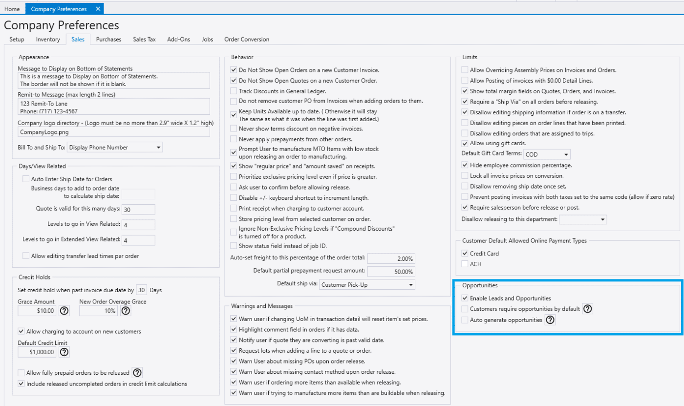 Leads And Opportunities – Paradigm ERP by Paragon – Documentation
