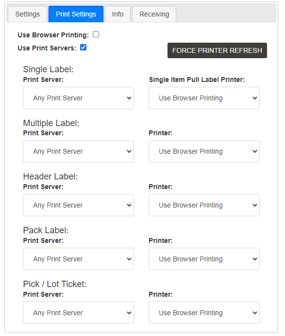 Fulfillment Pro: Browser Settings – Paradigm ERP by Paragon – Documentation