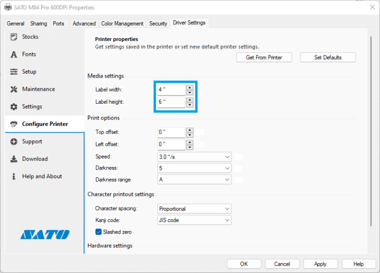 Zebra and SATO Label Printer Set up – Paradigm ERP by Paragon ...