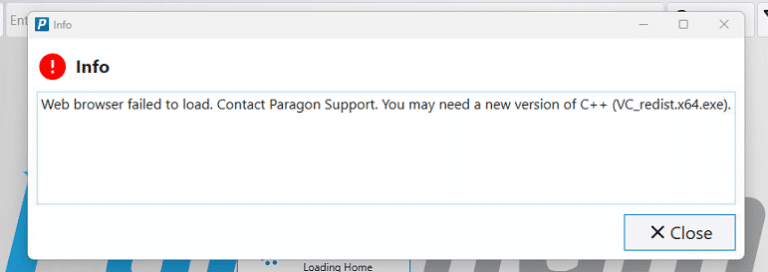 Web Browser Failed To Load – Paradigm ERP by Paragon – Documentation