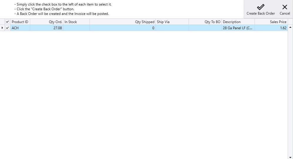 Back Ordering – Paradigm ERP by Paragon – Documentation