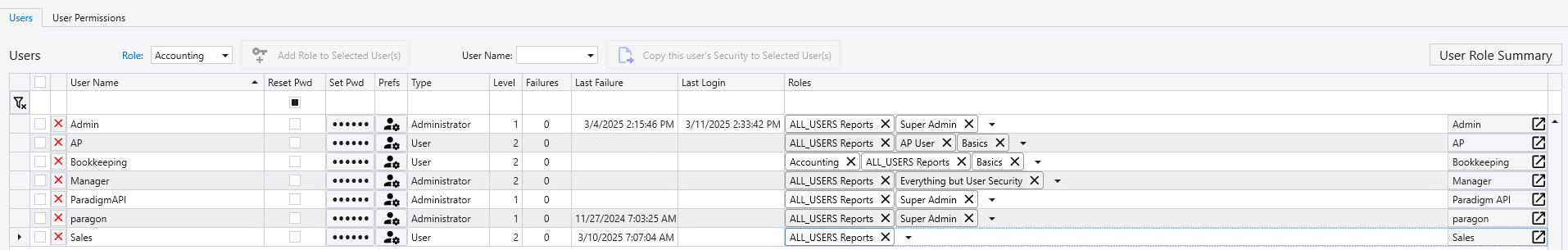 Creating Users And User Security Paradigm Erp By Paragon Documentation