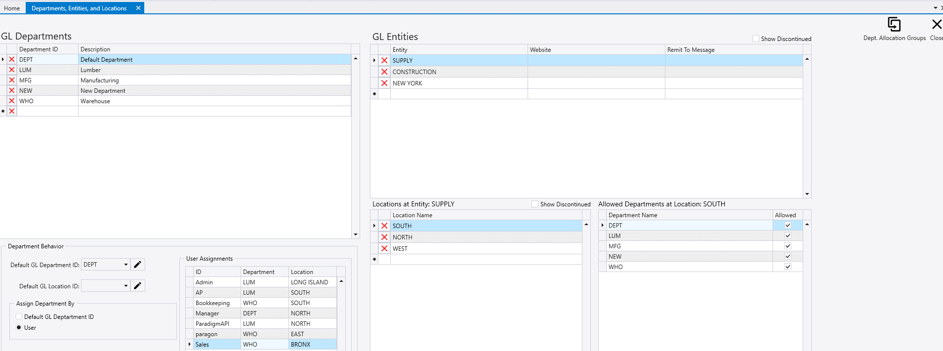 Departments, Entities, And Locations – Paradigm ERP by Paragon ...